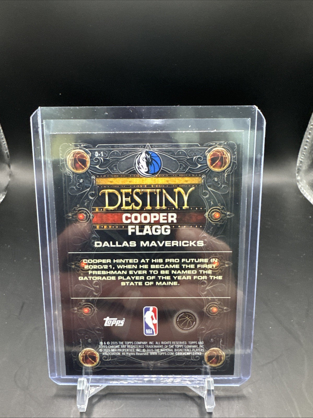 2025-26 Topps Chrome Cooper Flagg RC Destiny D-1 – Wow Sports Cards USA